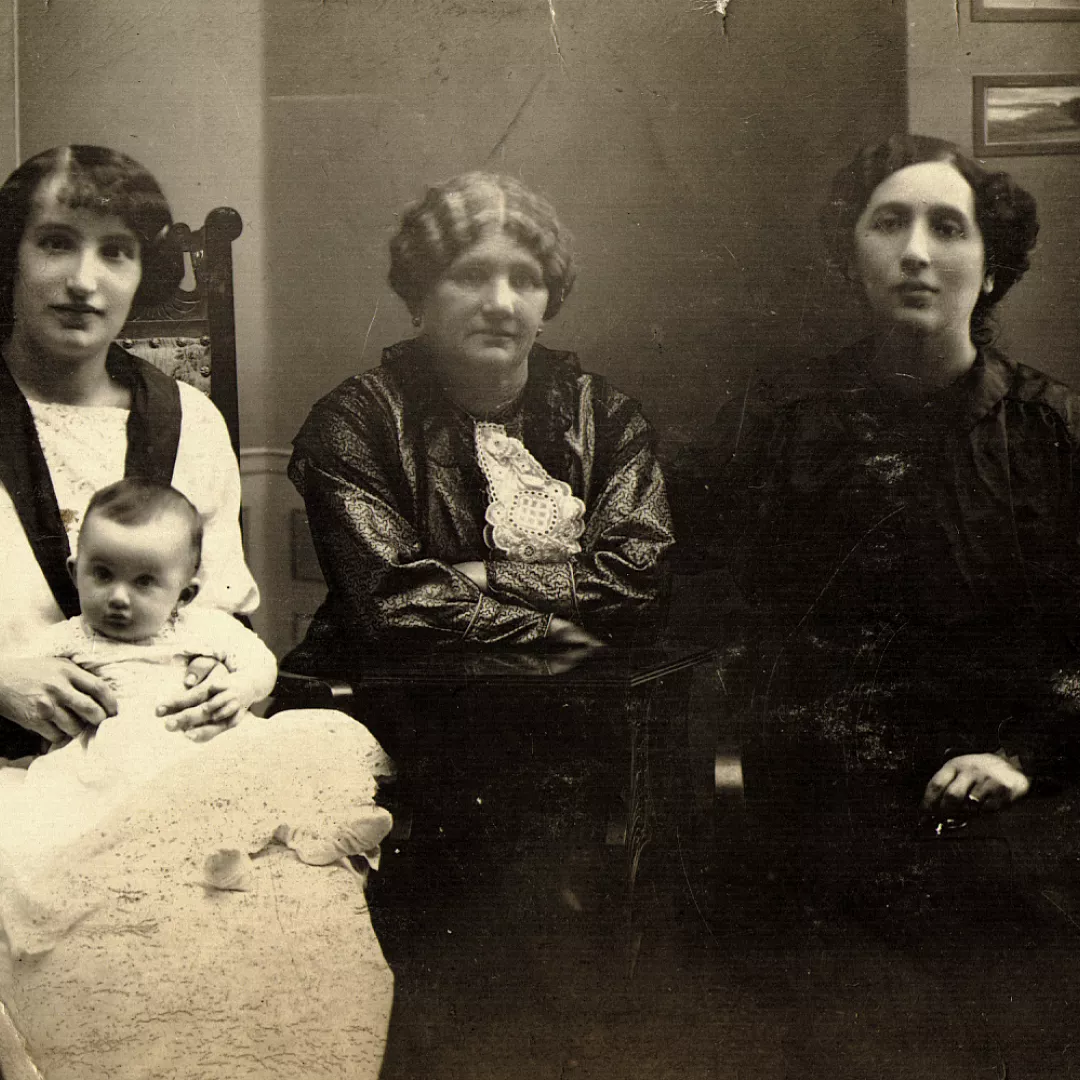 Ferenc Sandor, his mother Julia Sandor, his sister Sara Sandor, and his ...