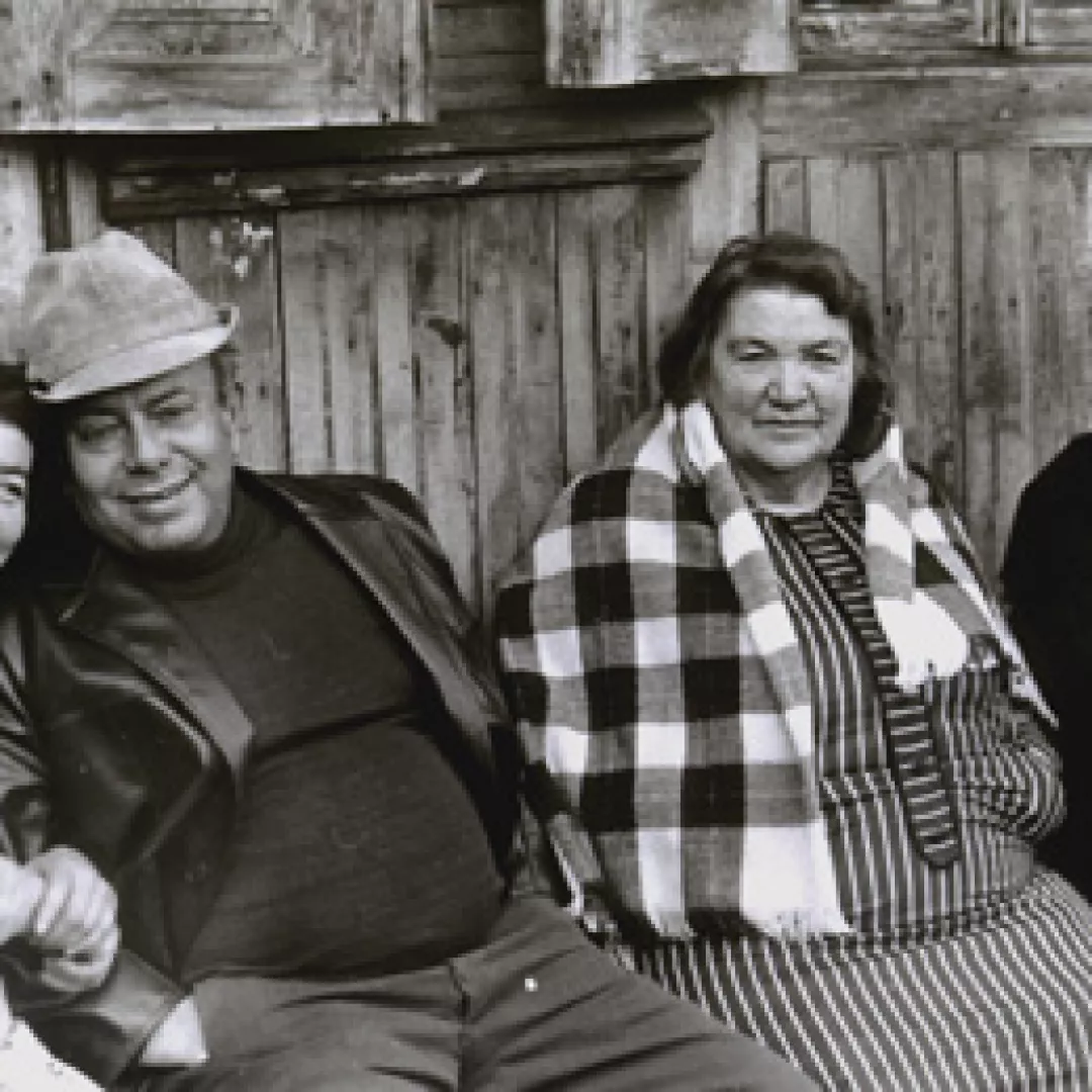 Samuel Birger with his wife Maya, her mother Bronya and sister Emma ...